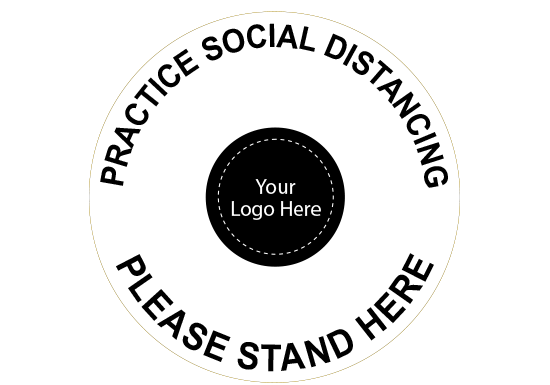 12” Custom Circular Social Distancing Floor Decals – Moxie Training
