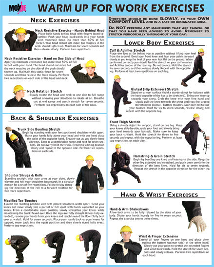 Warm Up for Work Exercises 18"x24" Poster – Moxie Training