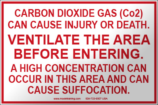 Carbon Dioxide System: Ventilate the Area Before Entering 4" x 6" Viny ...