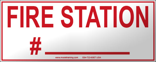 Editable Fire Station 6" x 15" Vinyl Sticker – Moxie Training