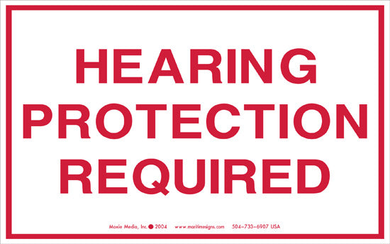 Hearing Protection Required 5" x 8" Vinyl Sticker – Moxie Training
